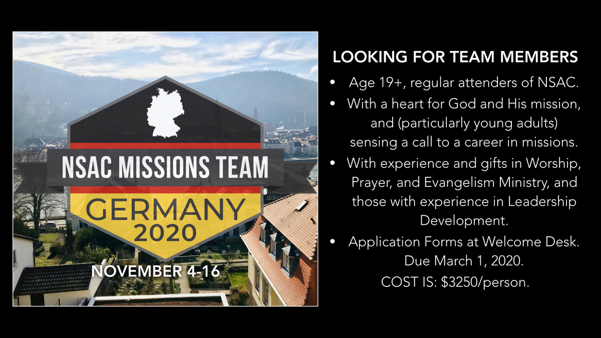 Germany Missions Trip 2020 | Missions and Outreach | North Shore ...