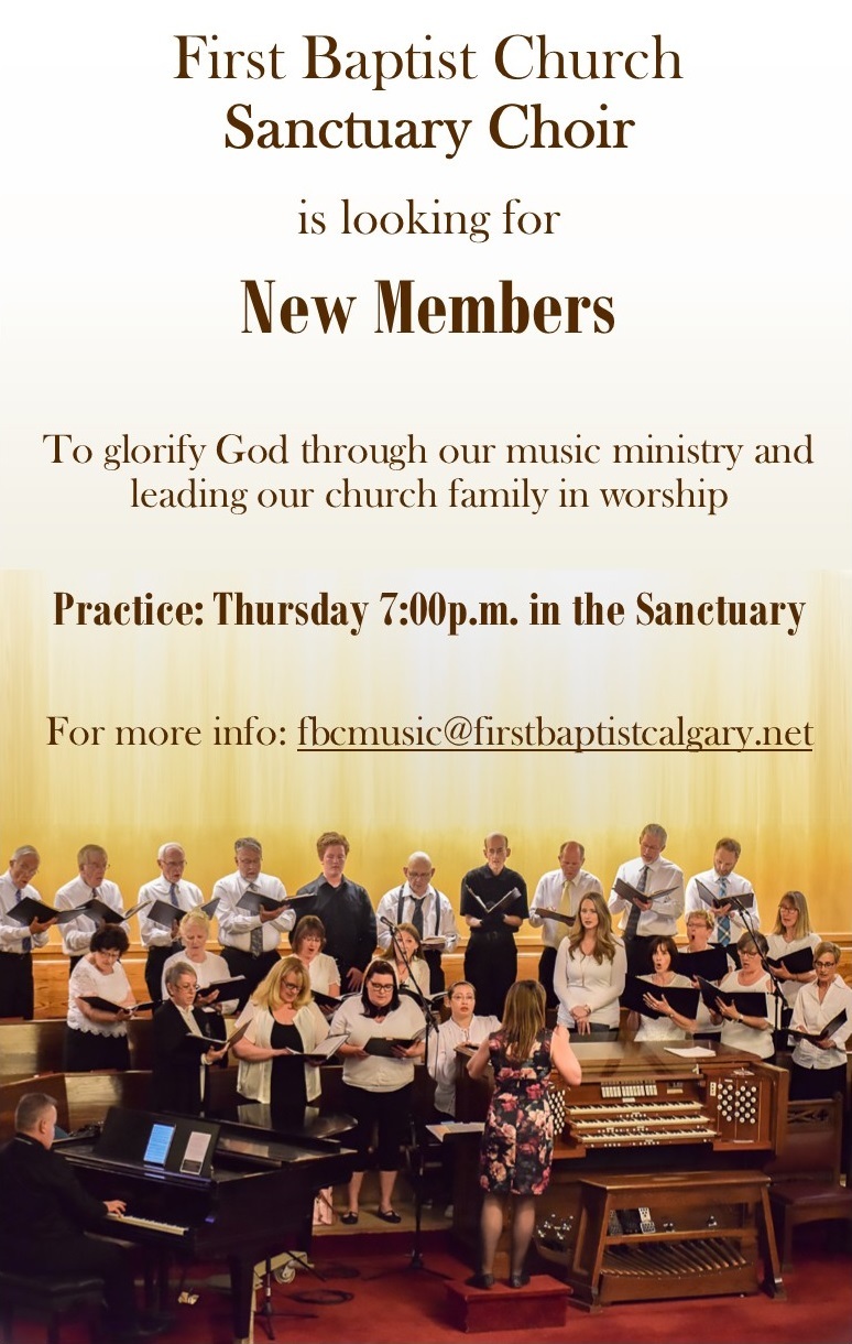 Sanctuary Choir looking for NEW MEMBERS | FBC Choir | First Baptist Church
