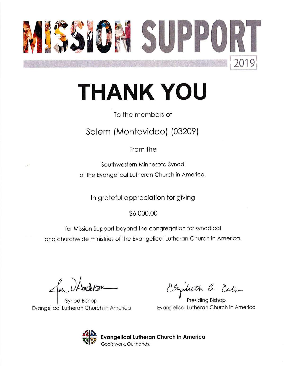 Salem Embraces God's Mission + Equips God's People | Salem Lutheran Church