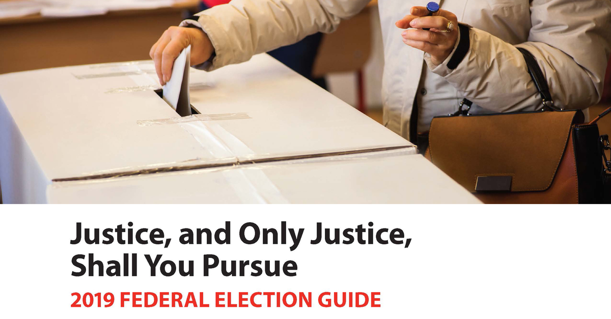 2019 Federal Election Guide | Social Justice | Anglican Diocese of Edmonton