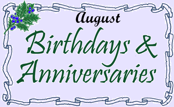 Look who is celebrating this week - August 1 - 7, 2021! | Anglican ...