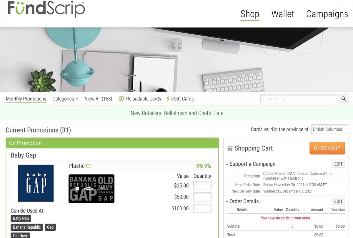 Fundscrip Fundraiser | Carson Graham Parent Advisory Council