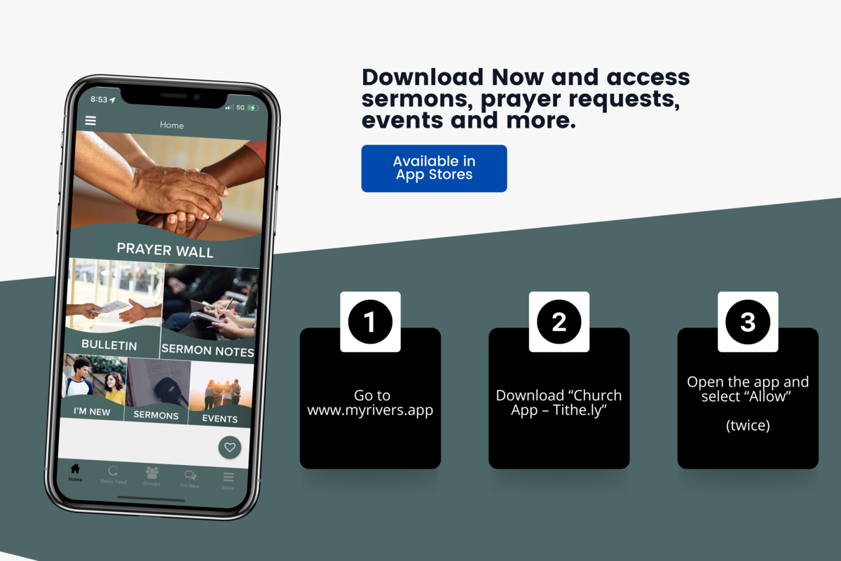 Instructions for downloading & installing our new church app | Rivers ...