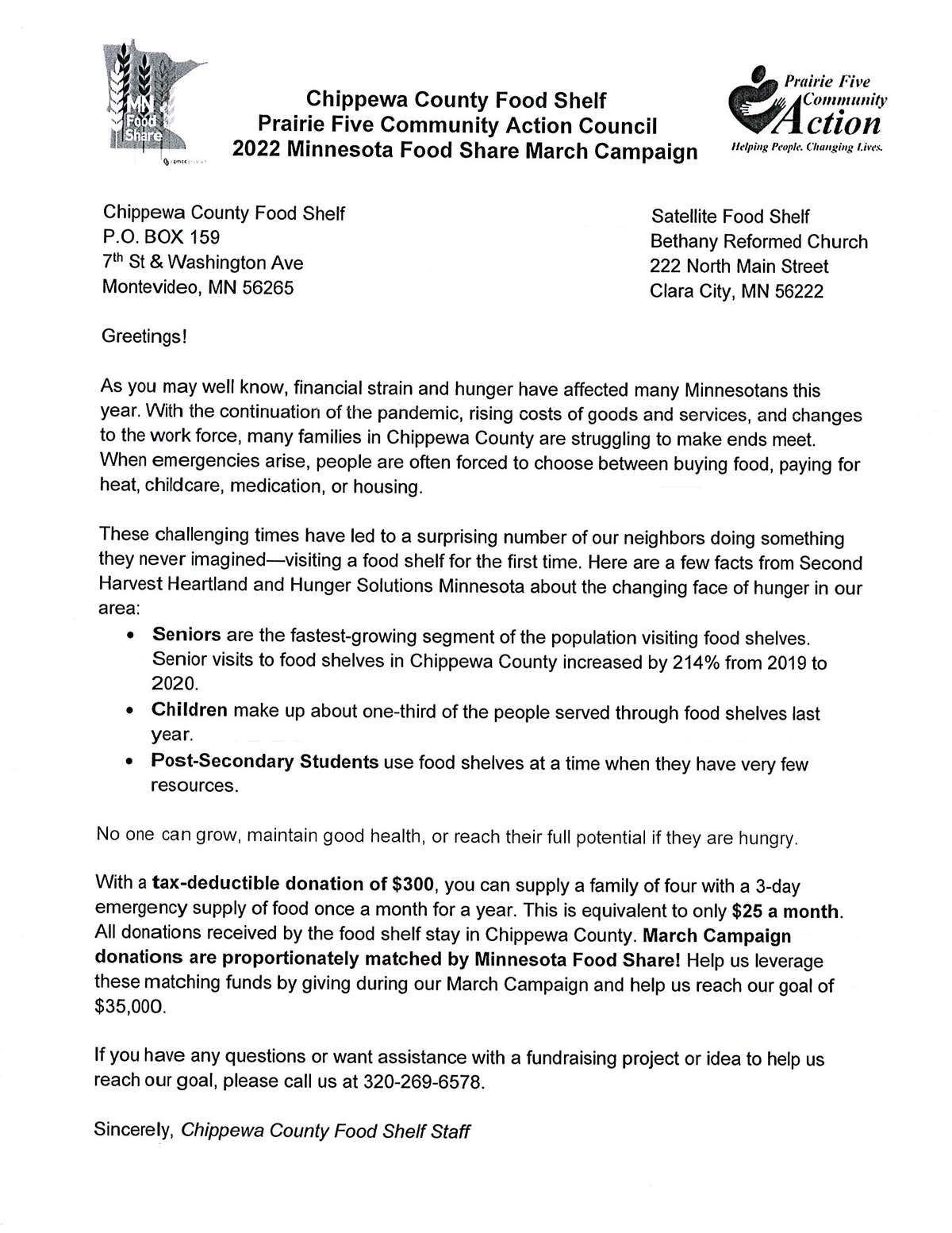 March Food Shelf Campaign | Salem Lutheran Church