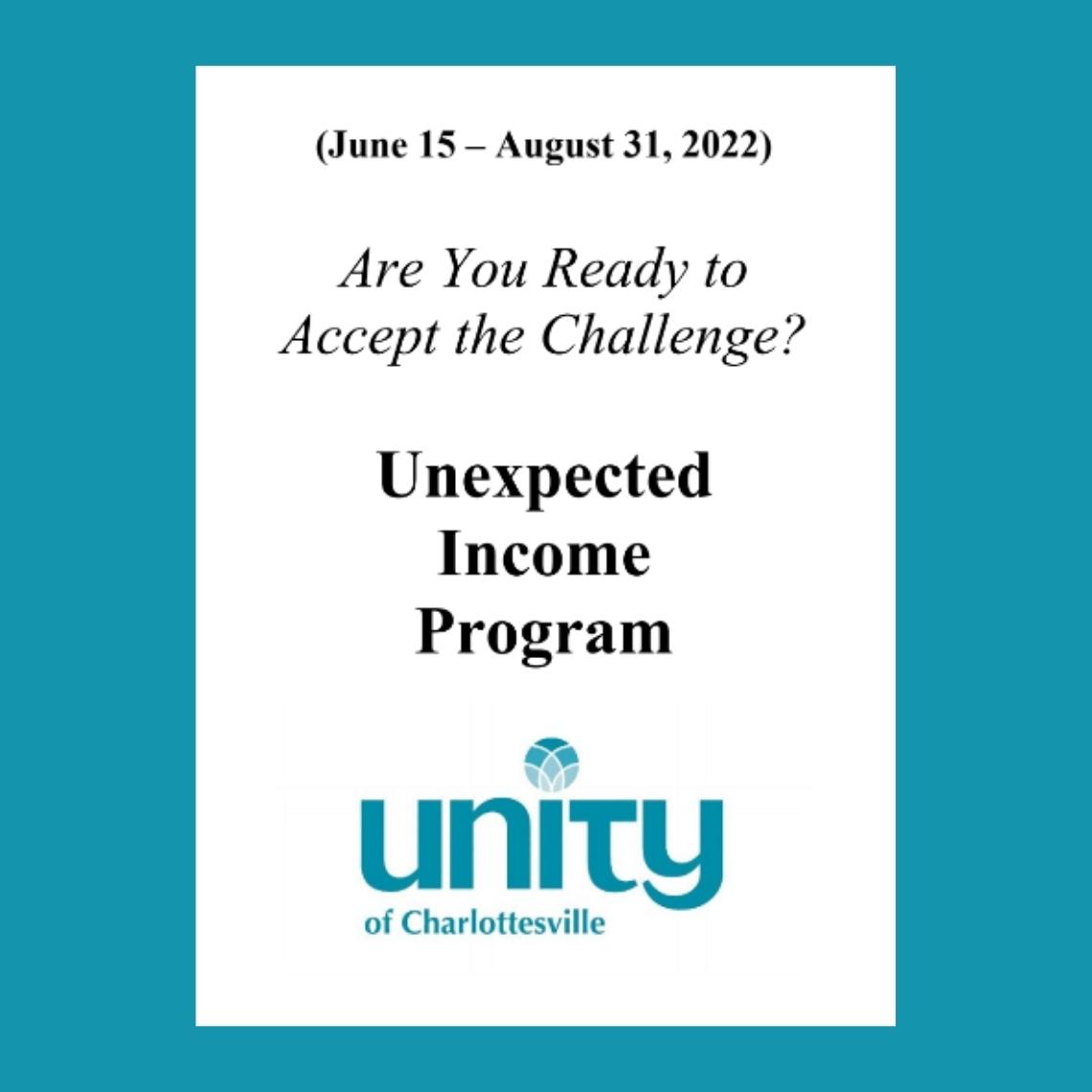 Unexpected Income Program 2022 | Unity of Charlottesville
