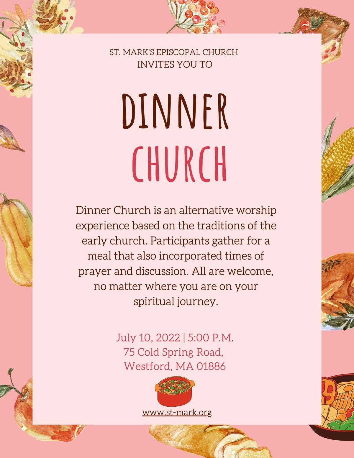 Invite a Friend to Dinner Church in July! | St. Mark's Episcopal Church ...