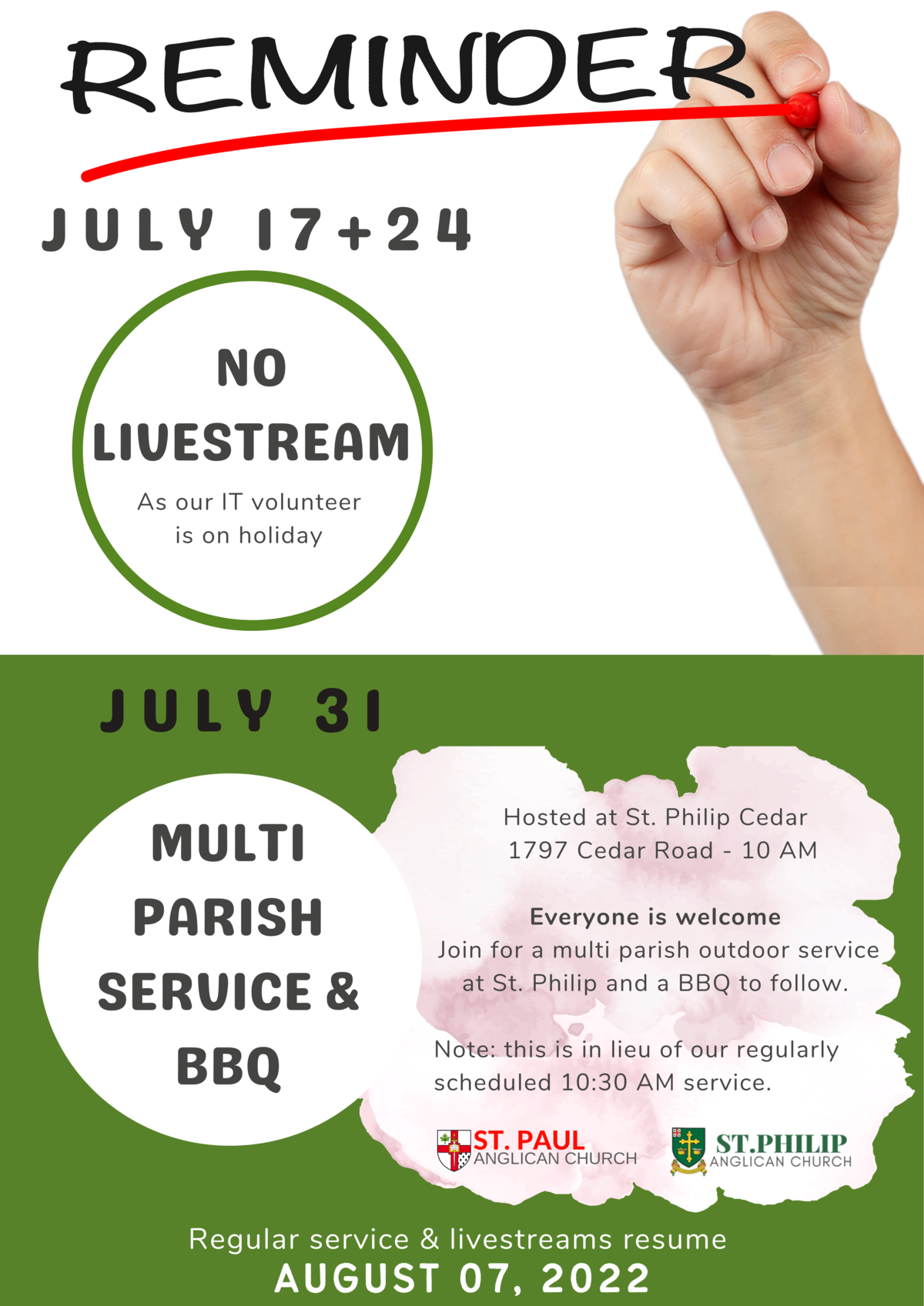 LIVESTREAM BREAK + OUTDOOR SERVICE | St. Paul's Anglican Church