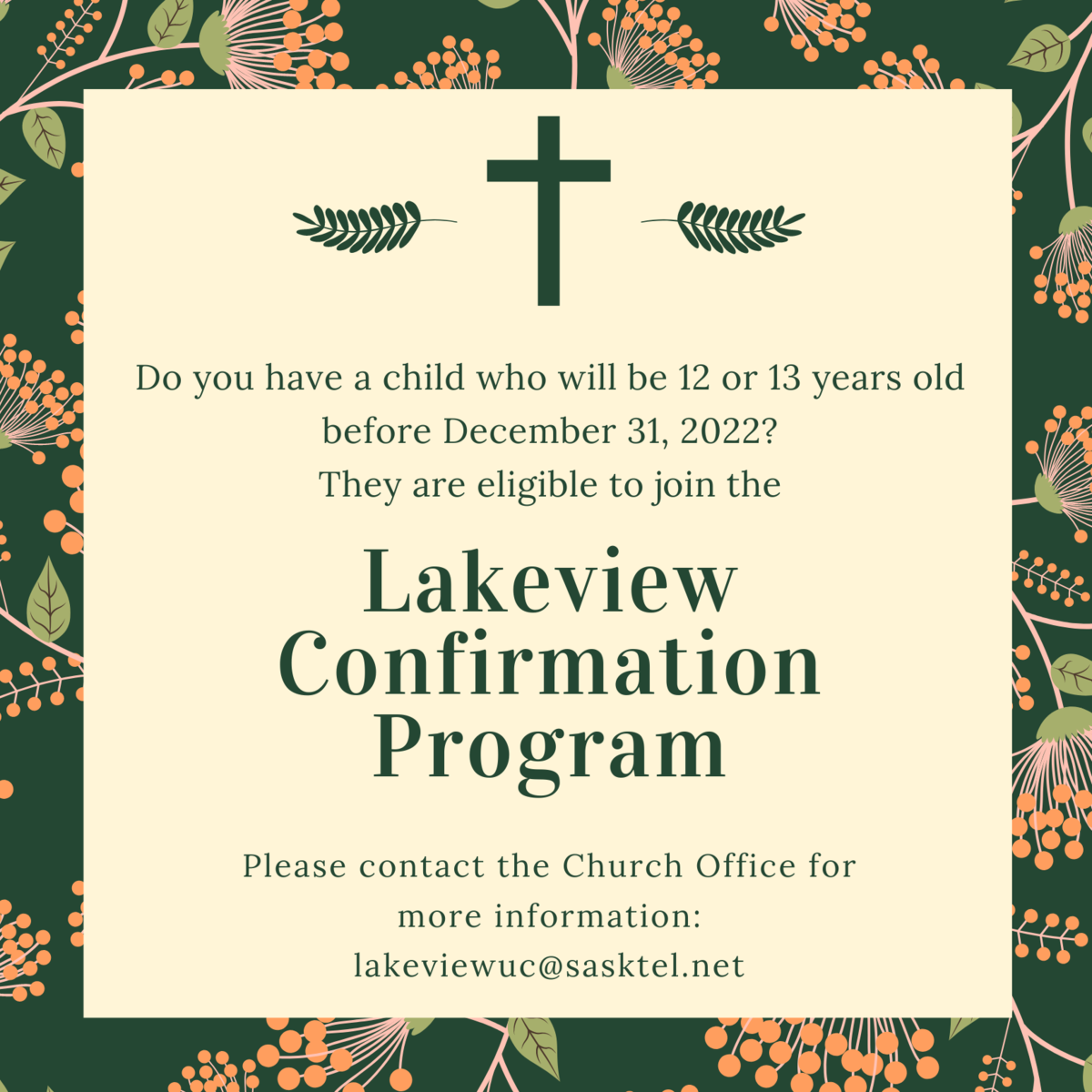 Lakeview Confirmation Program 2022 | Lakeview United Church
