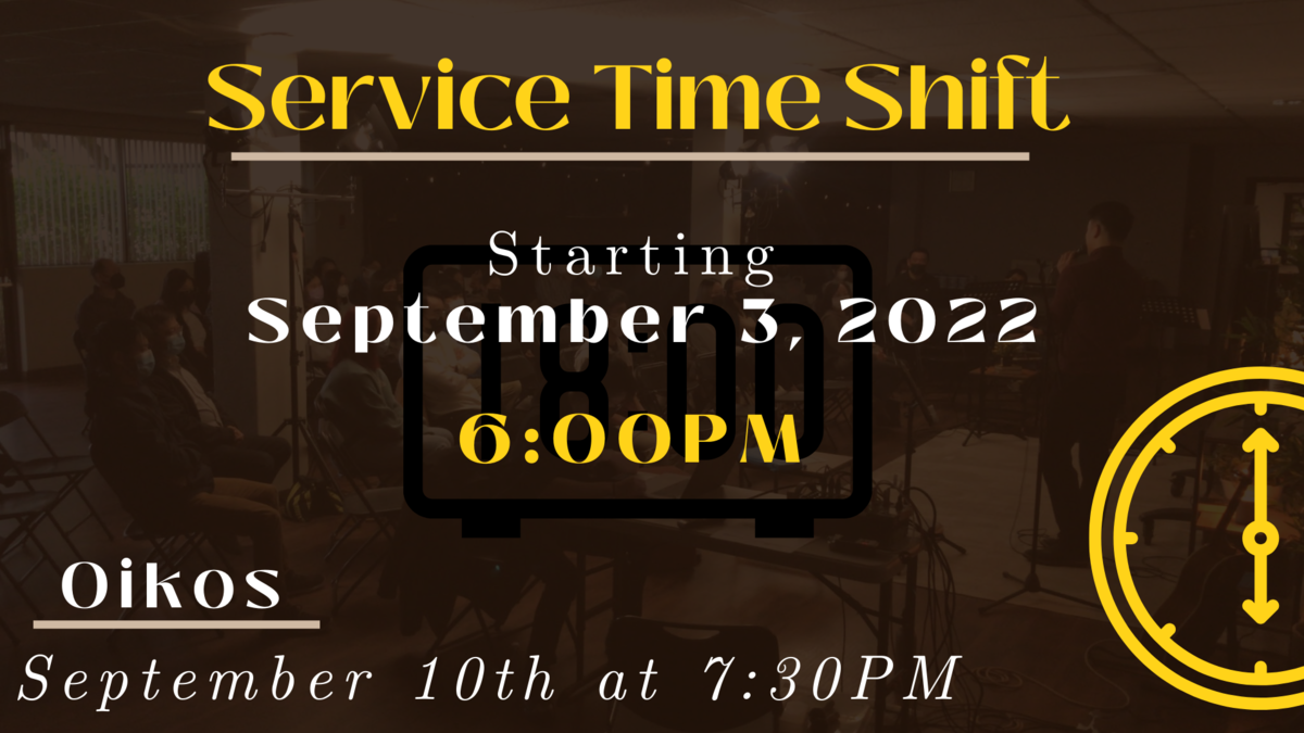 Worship service time shifts to 6pm this Saturday | Koinonia Evangelical ...