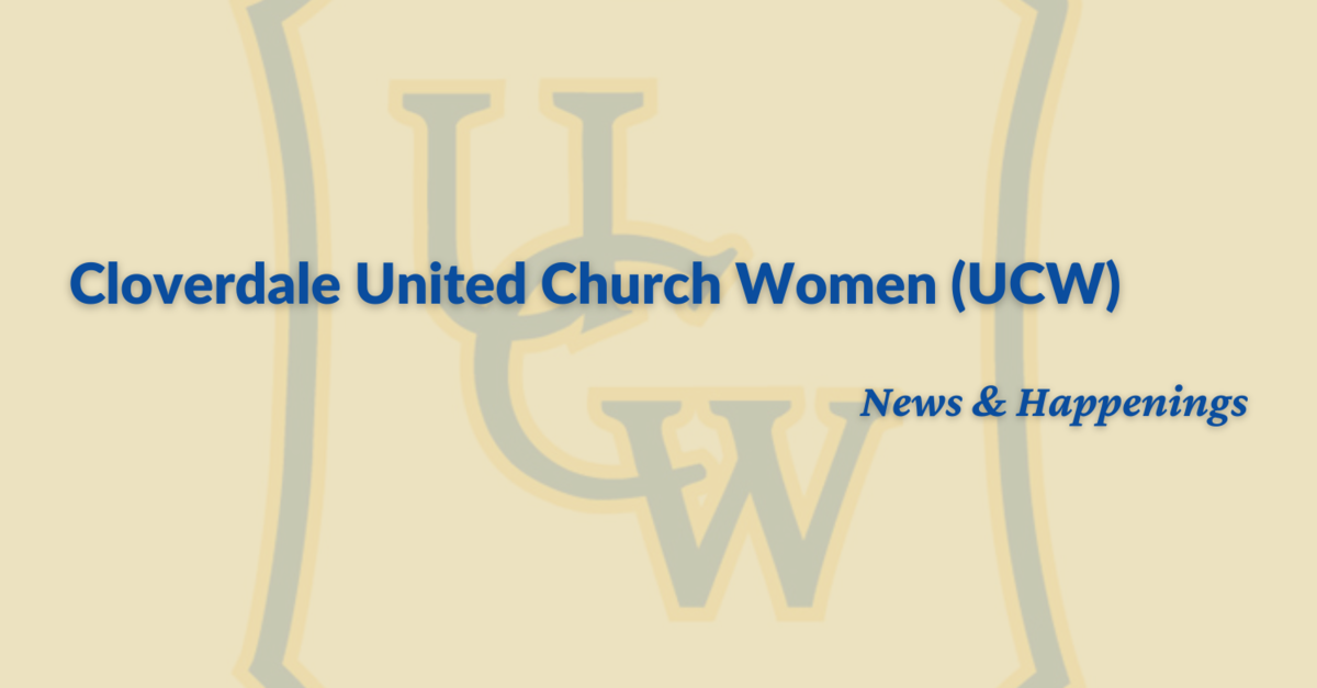 Cloverdale United Church Women (UCW) News | Cloverdale United Church