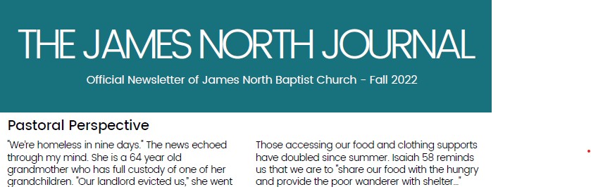 THE JAMES NORTH JOURNAL | James North Baptist Church