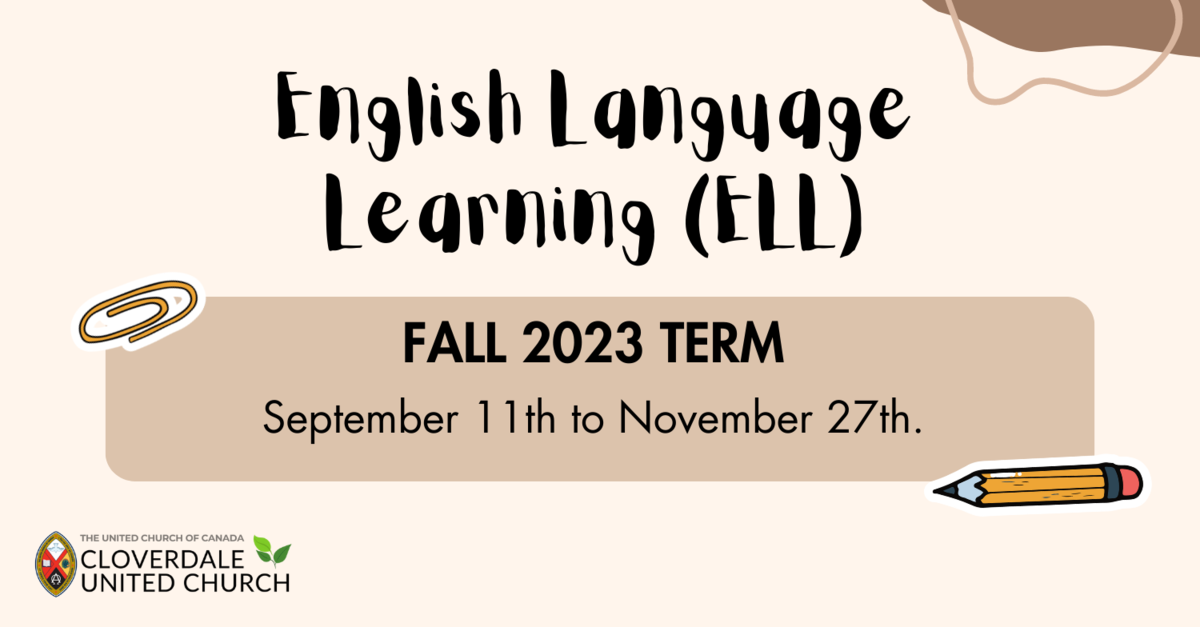 ELL Classes - Fall 2023 Term | Intercultural Ministry | Cloverdale ...