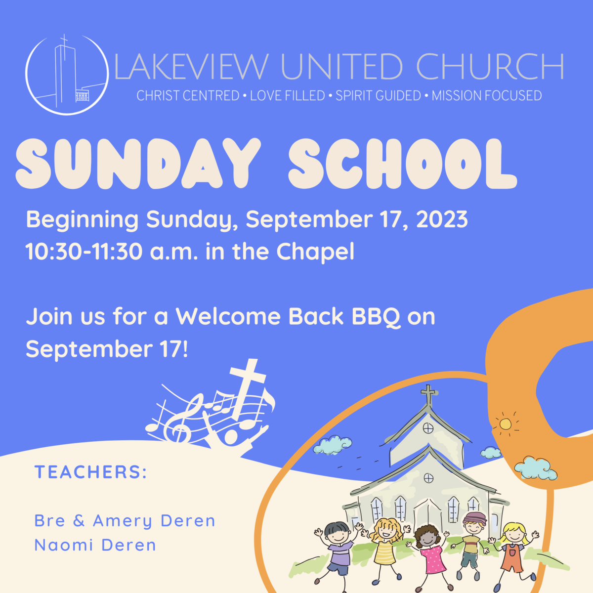 Sunday School Returns September 17! | Lakeview United Church