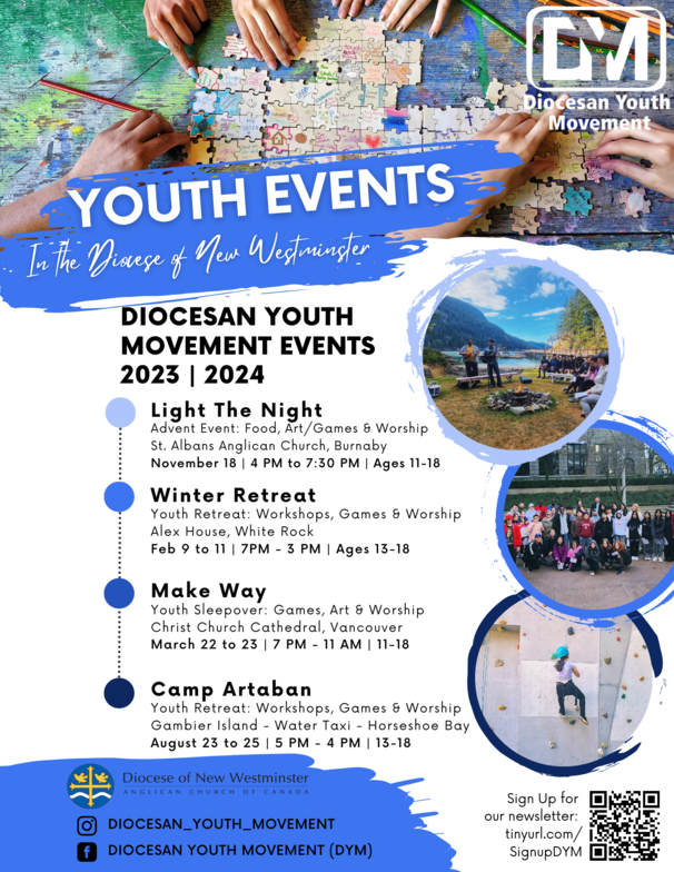 Youth Events in 2023-2024 | Children & Youth Ministries | Anglican ...
