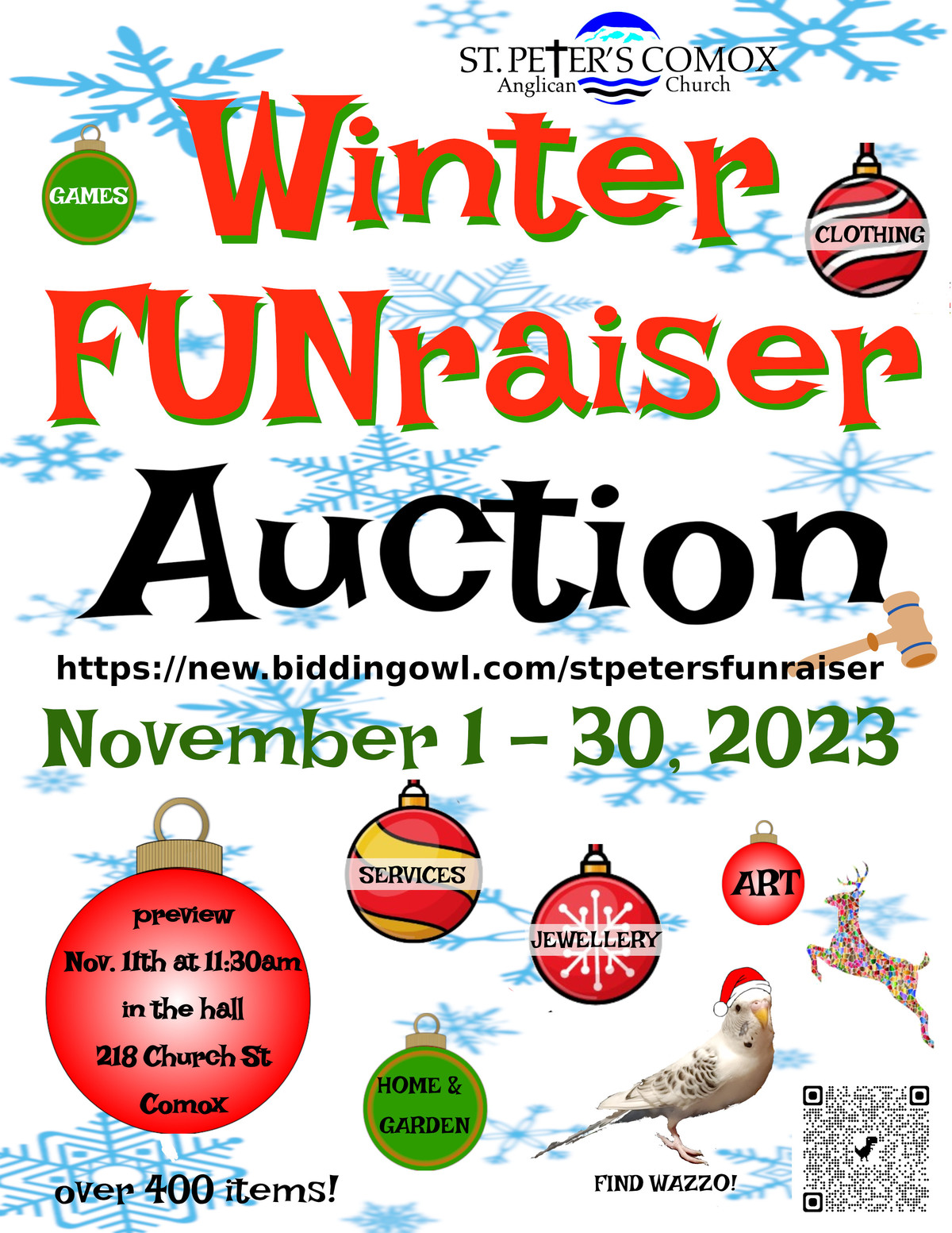 Winter FUNraiser Auction wrap-up | St. Peter's Comox Anglican