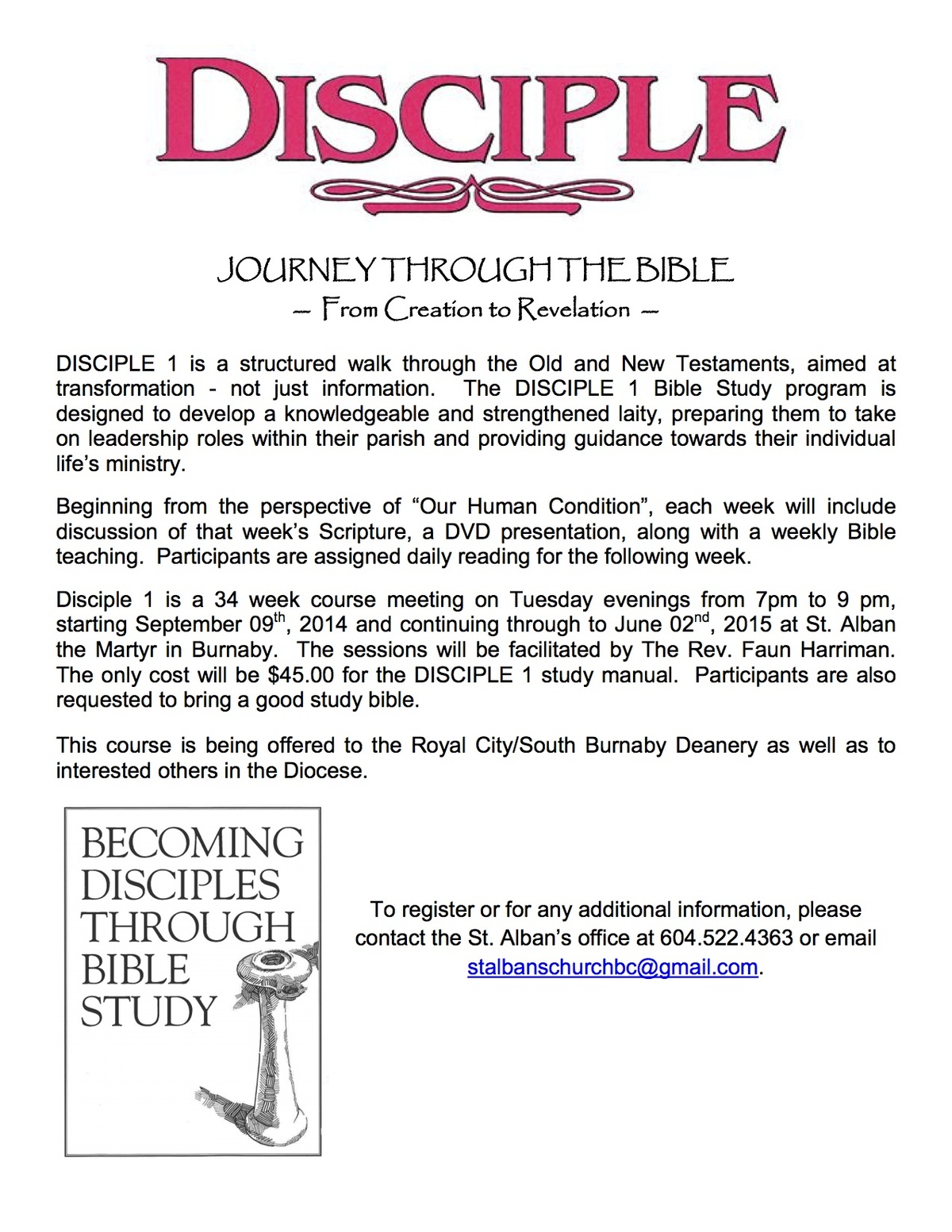 DISCIPLE Christian Formation Program at South Burnaby/Royal City ...