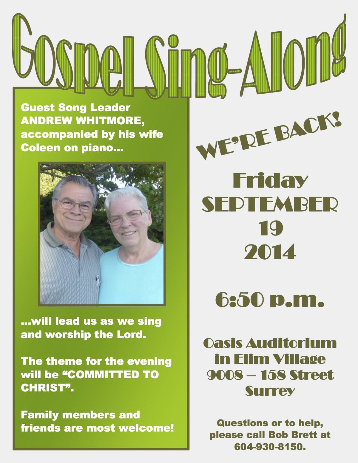 Gospel Sing-A-Long | Anglican Diocese of New Westminster