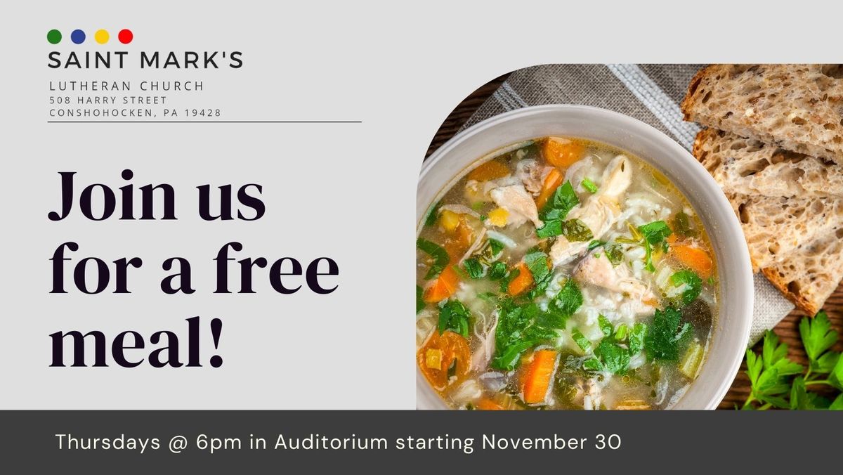 Free Community Meal Every Thursday | St Mark Lutheran Church