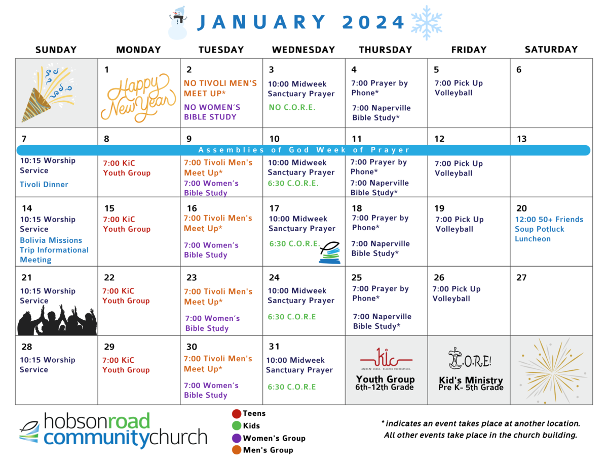 January Calendars | Hobson Road Community Church