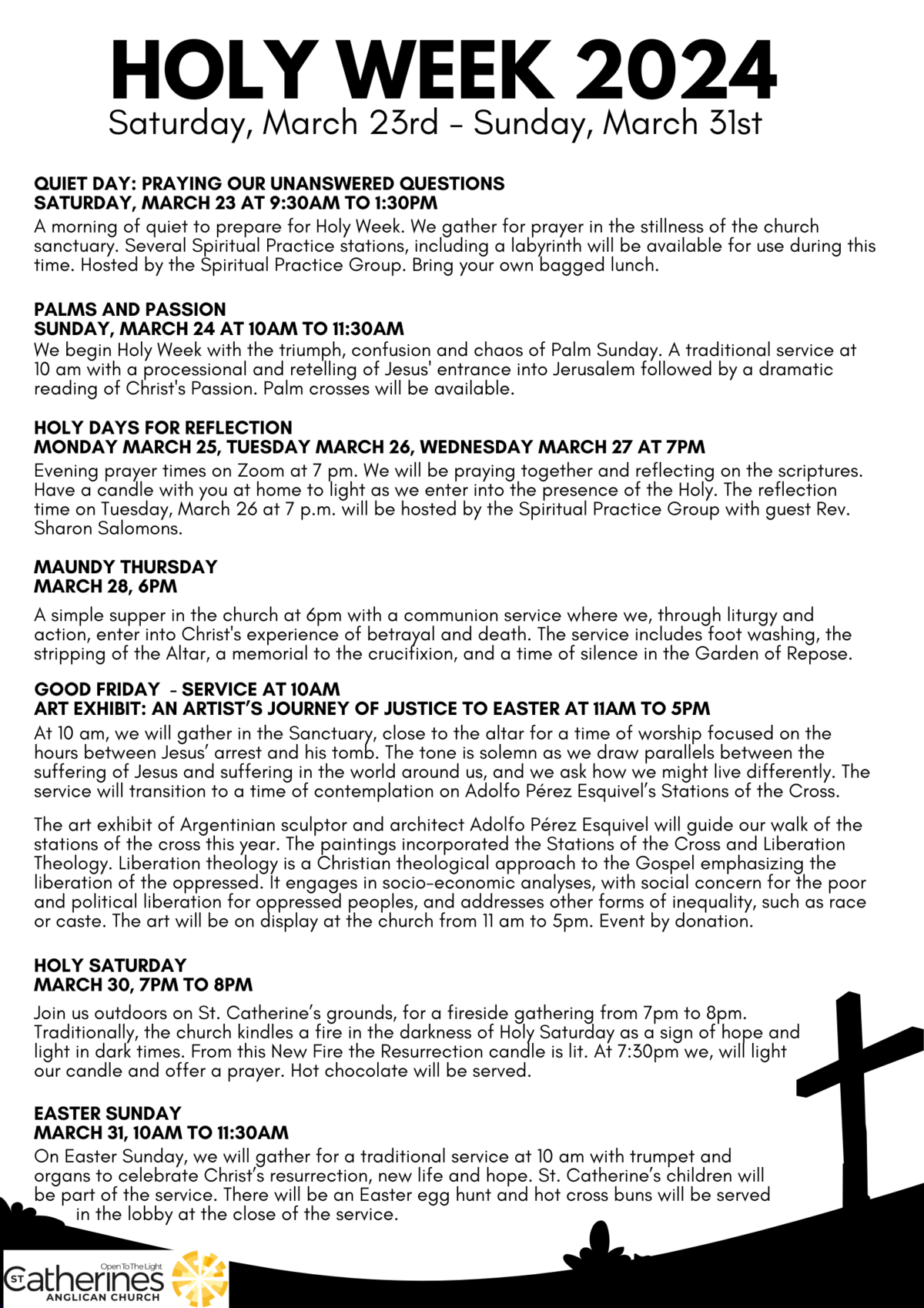 Holy Week Save The Dates | St. Catherine's Church