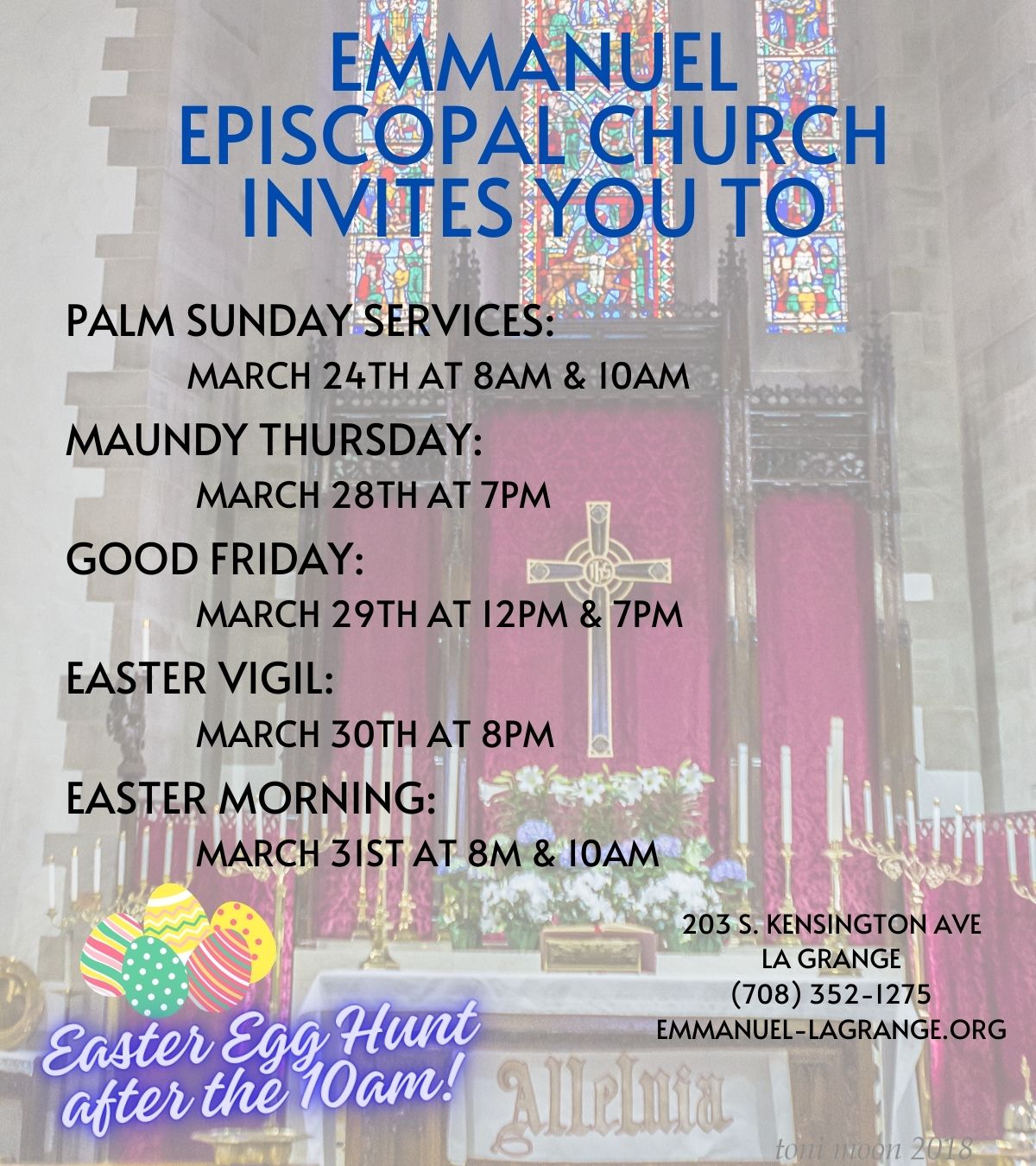Holy Week service schedule | Emmanuel Episcopal Church