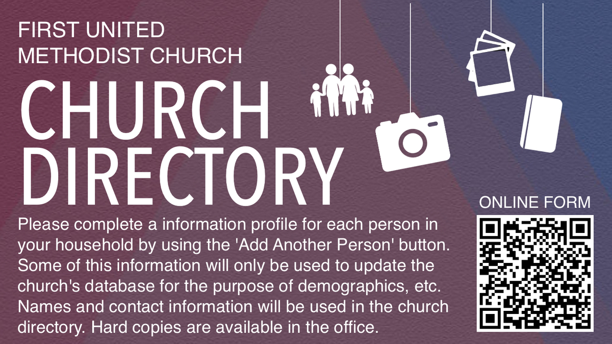 New Church Directory | First United Methodist Church