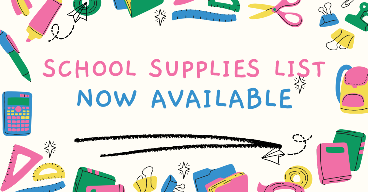 School Supplies List - Now Available | Phil & Jennie Gaglardi Academy