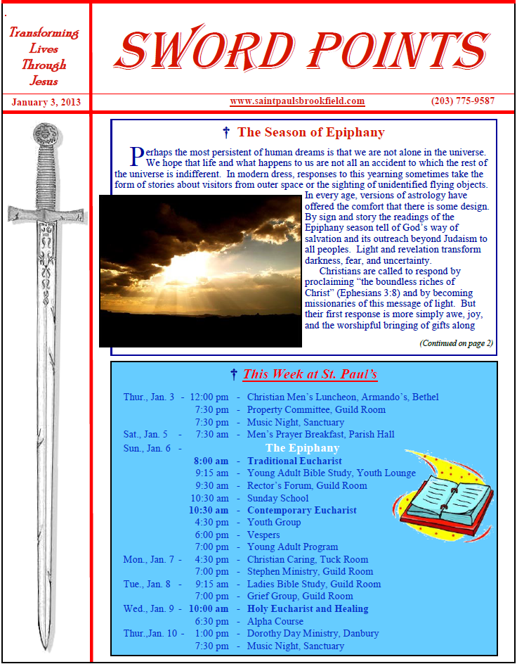 St. Paul's Sword Points 2013 Back Issues | St. Paul's Parish