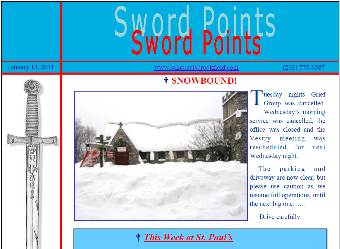 St. Paul's Sword Points 2011 Back Issues | St. Paul's Parish