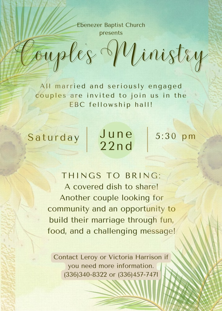 Couples Ministry Fellowship | Couples Ministry | Ebenezer Baptist Church