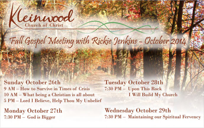 WATCH & LISTEN | Kleinwood church of Christ