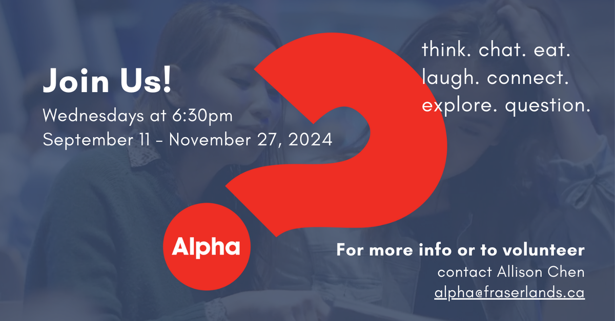 Serve at Alpha | Serving Opportunities | Fraser Lands Church