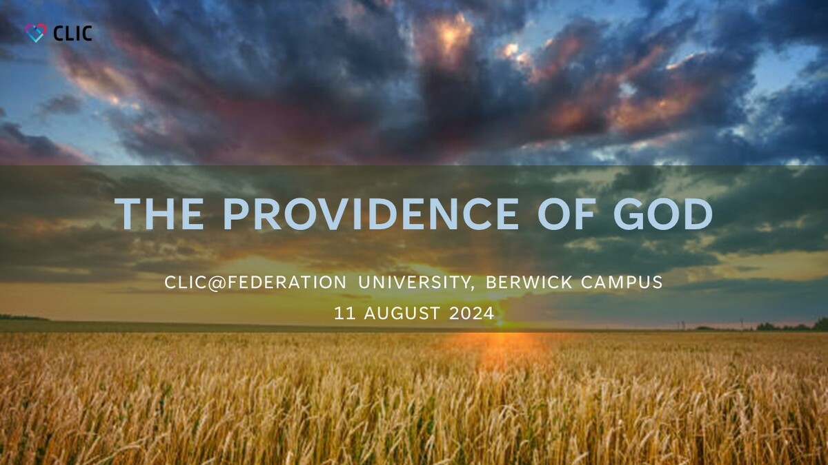 This Week's Sermon - 11th August 2024 "The Providence of God" by Pastor ...