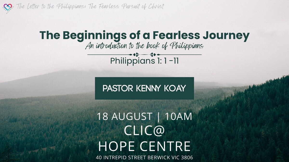 This Week's Sermon - 18th August 2024 "The Beginnings of a Fearless ...