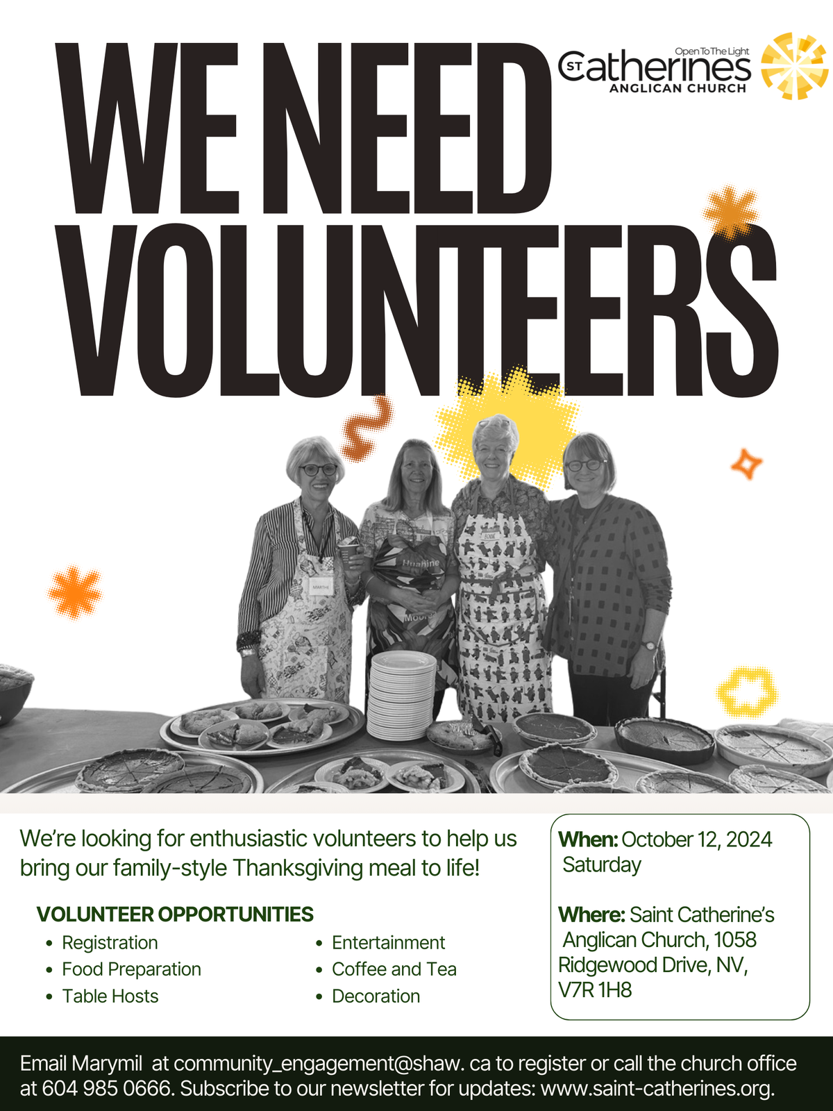 Volunteers Needed for Thanksgiving | St. Catherine's, Capilano ...