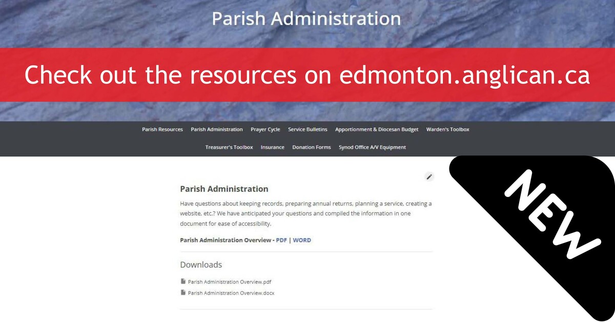 Parish Admin Overview - Resource of All Resources | Anglican Diocese of ...
