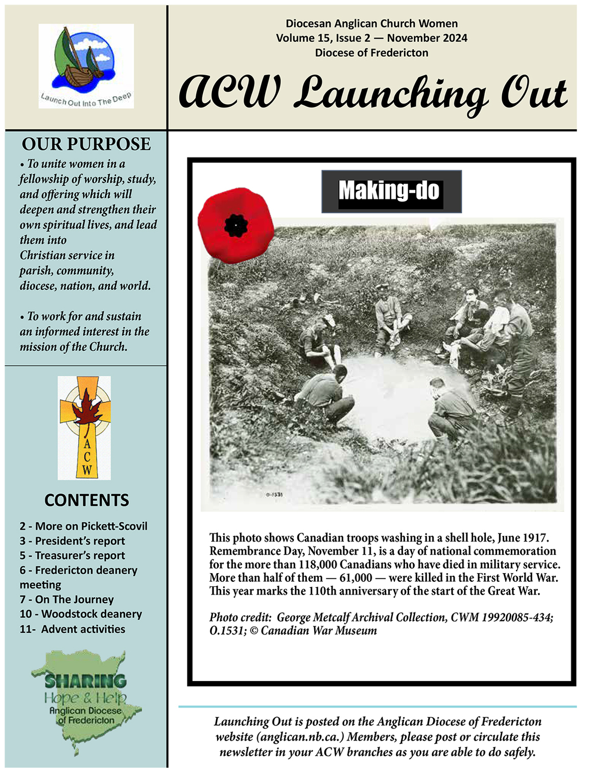 Launching Out | ACW | Anglican Diocese of Fredericton