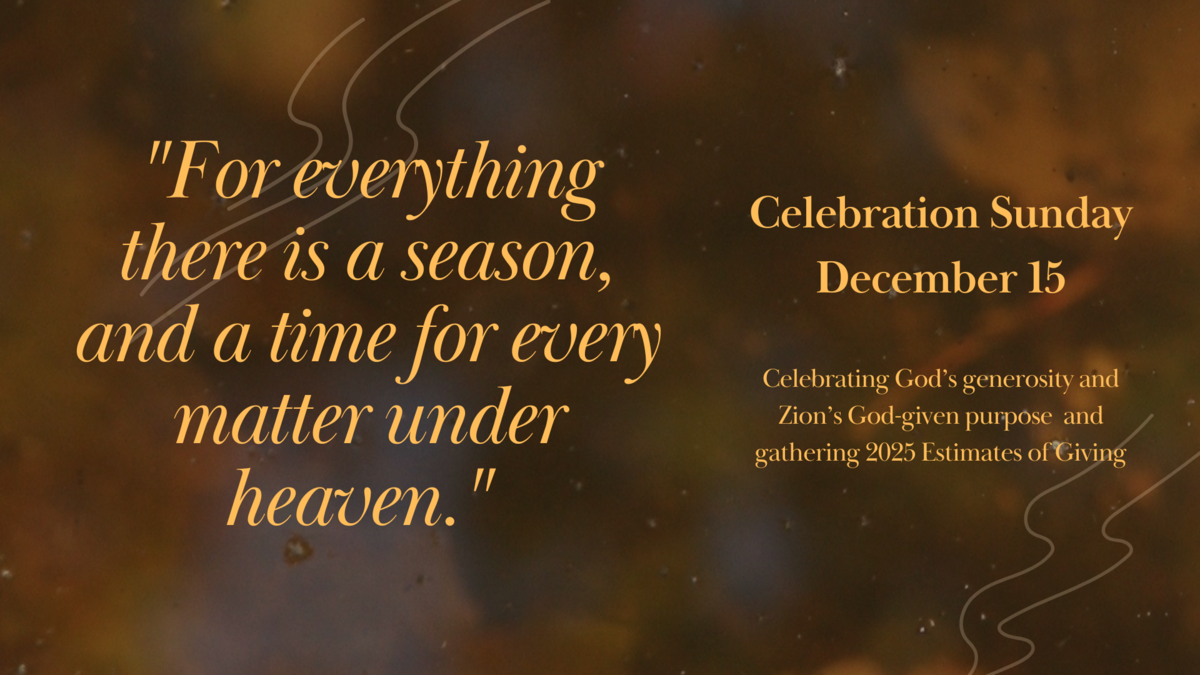 Celebration Sunday with ingathering of 2025 Estimates of Giving ...