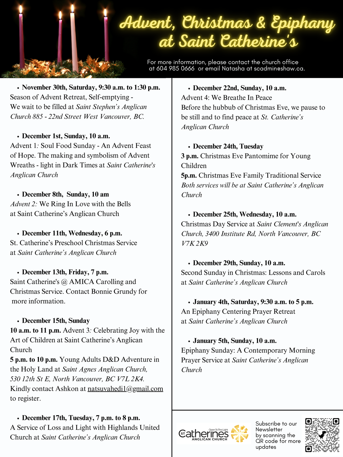 Advent, Christmas & Epiphany at Saint Catherine's | St. Catherine's Church