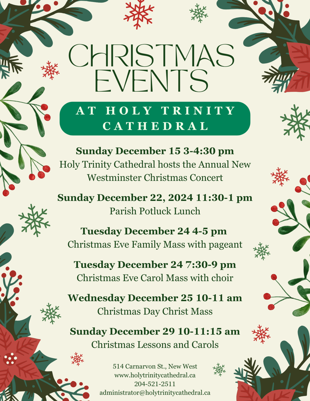 Christmas Events at Holy Trinity Cathedral! | Holy Trinity Cathedral