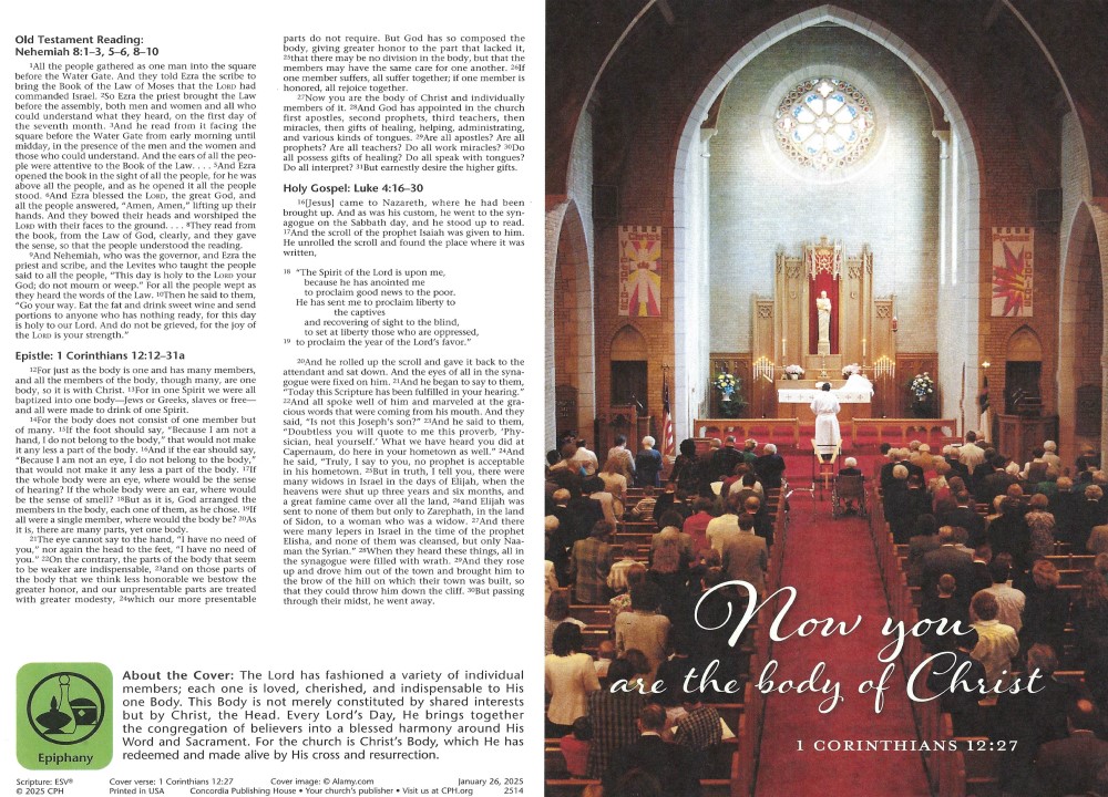 Worship Service Bulletin - Third Sunday After Epiphany | Worship and ...