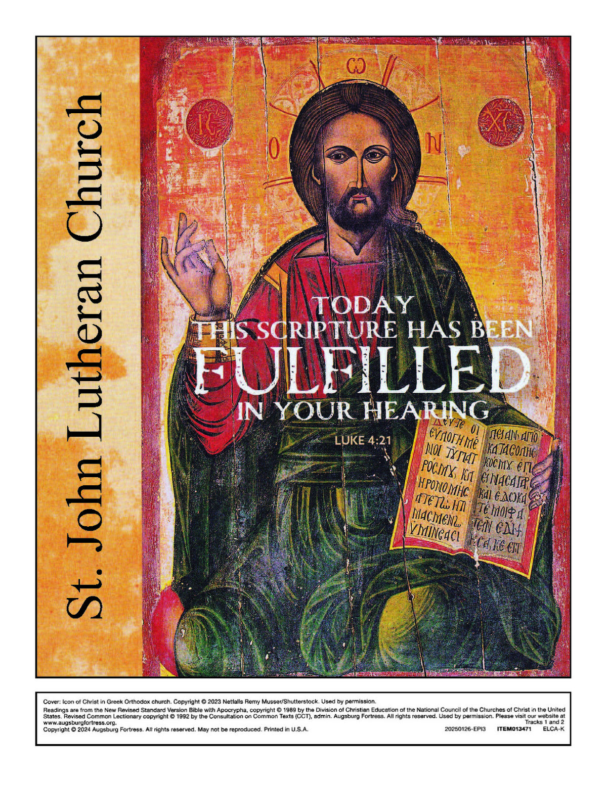 Worship Bulletin for 1/26/2025 | St. John's Evangelical Lutheran Church