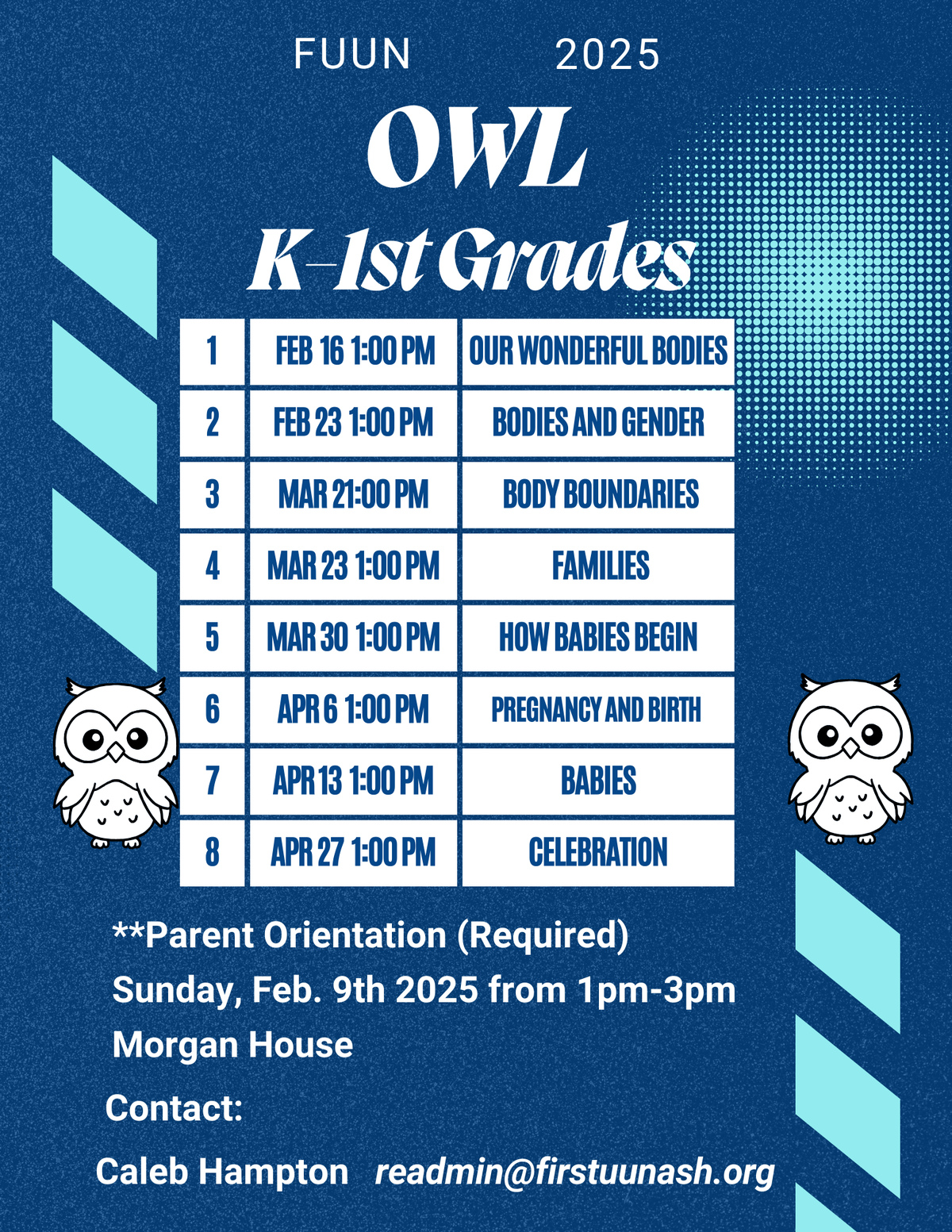 OWL Registration Open for K-1st Graders | Our Whole Lives (OWL) Program ...