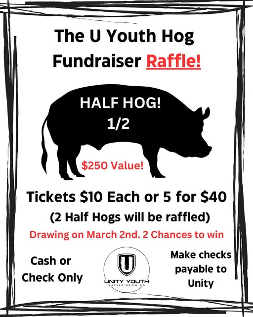 The U Youth Hog Fundraiser Raffle! | The "U" Youth Ministry | Unity ...