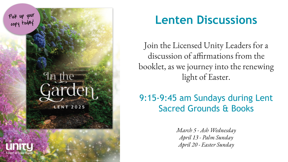 Lenten Discussions | Unity Center of Cedar Rapids