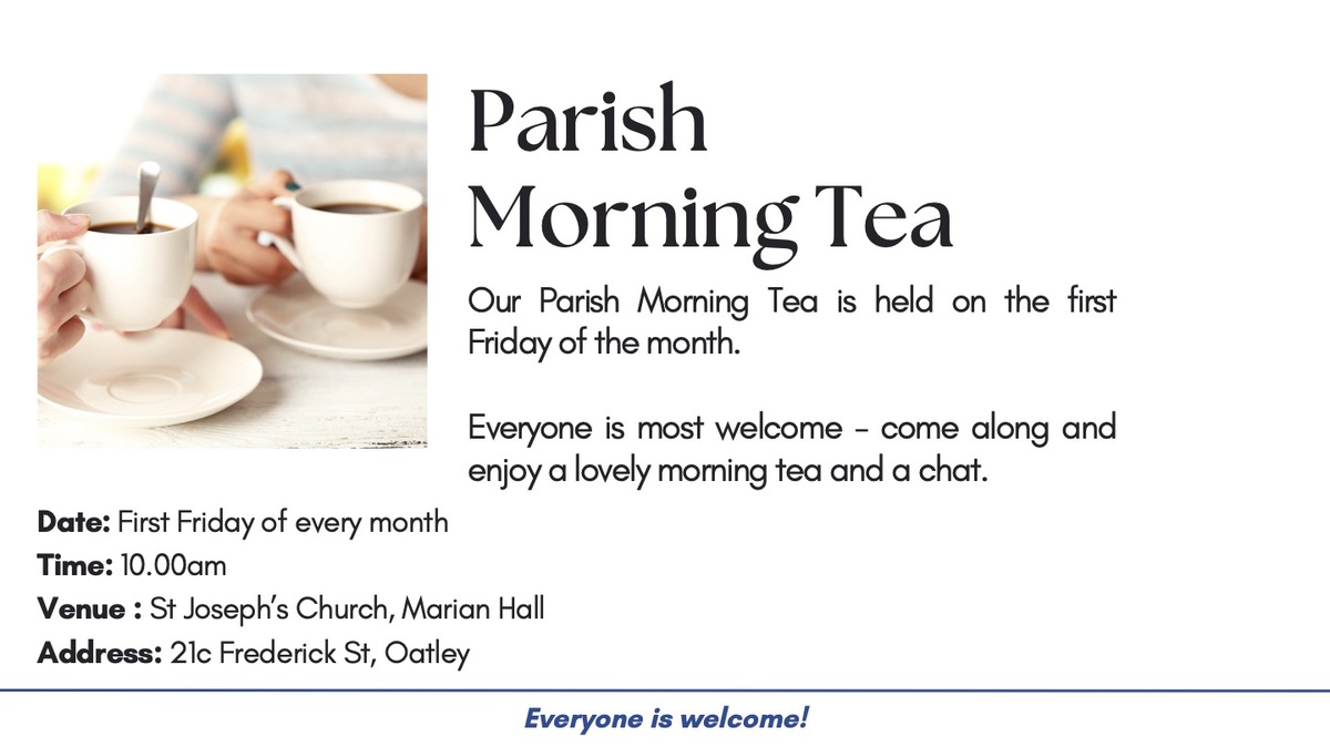 Parish Morning Tea | St Declan's Catholic Church