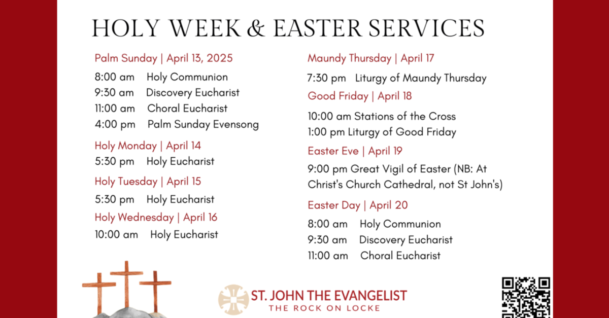 Holy Week Services 2025 | Worship | Church of Saint John the Evangelist