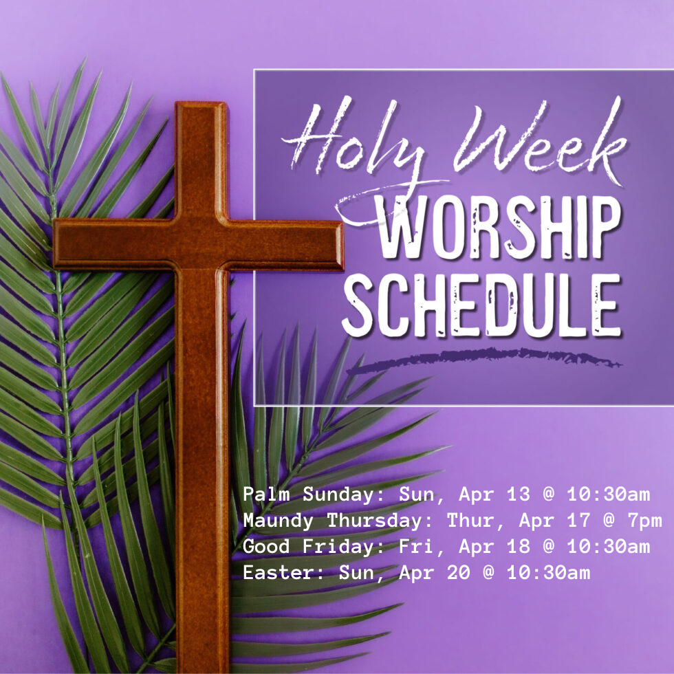 Holy Week Worship Schedule | ZION PRESBYTERIAN CHURCH