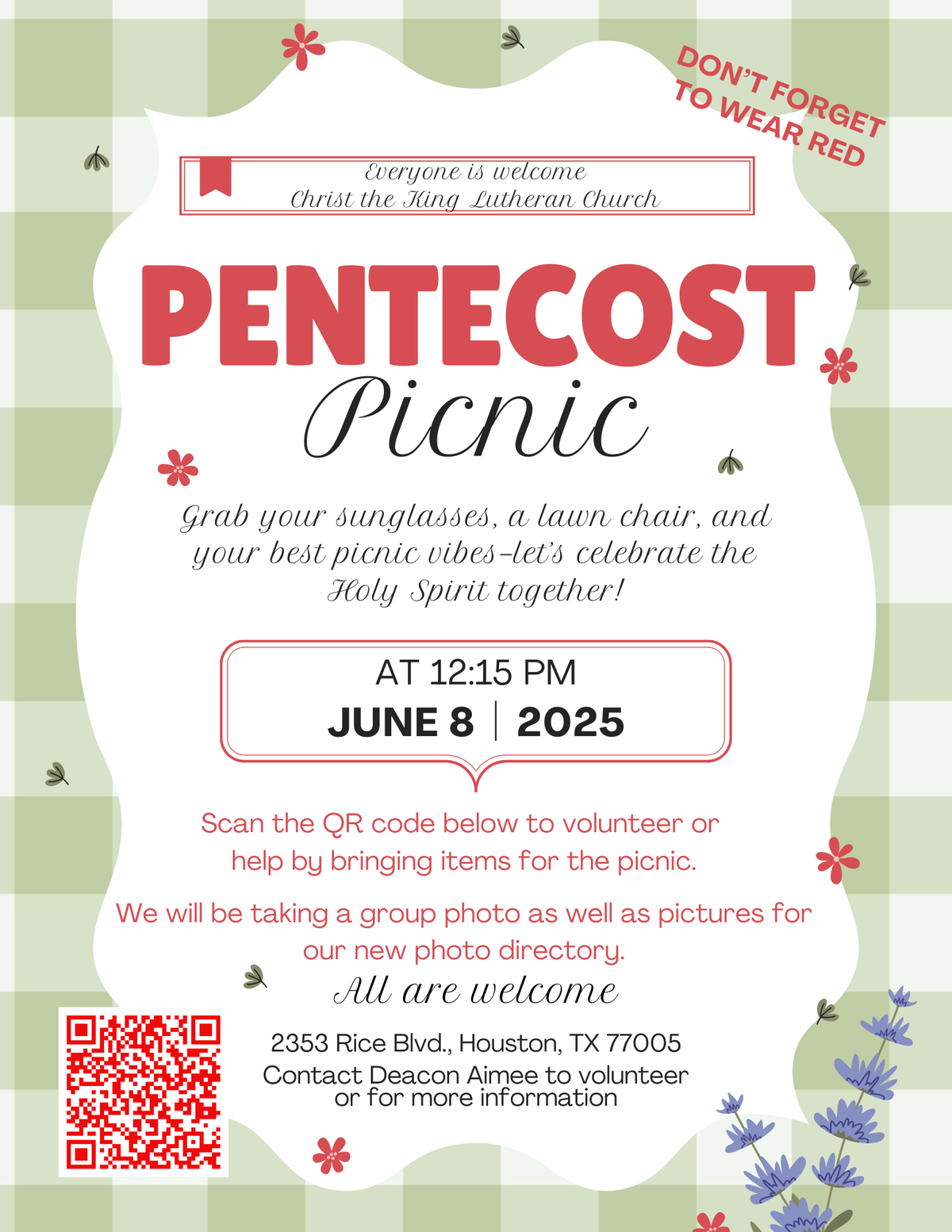 Pentecost Picnic! Sunday, June 8, 2025 | 12:15 PM | Christ The King ...