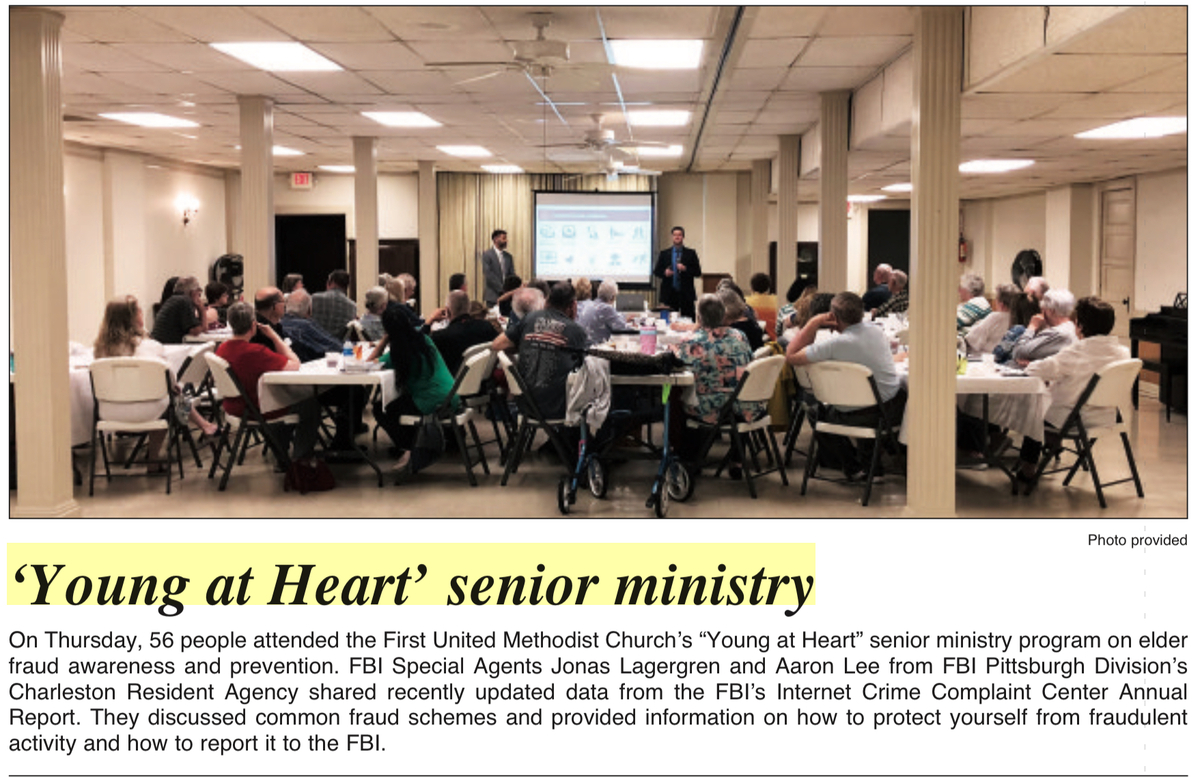 Come to FUMC’s Elder Fraud Seminar at 11:30am on Thursday May 1st. Call ...